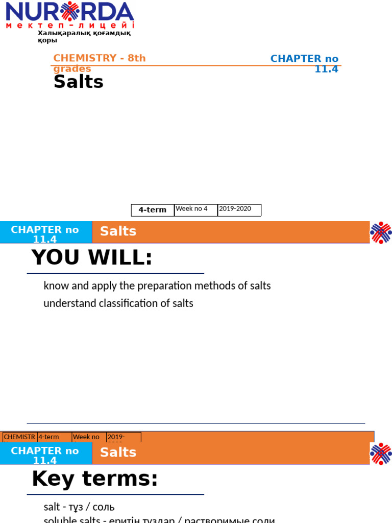 Salts: Preparation and Properties Guide | PDF | Salt (Chemistry ...