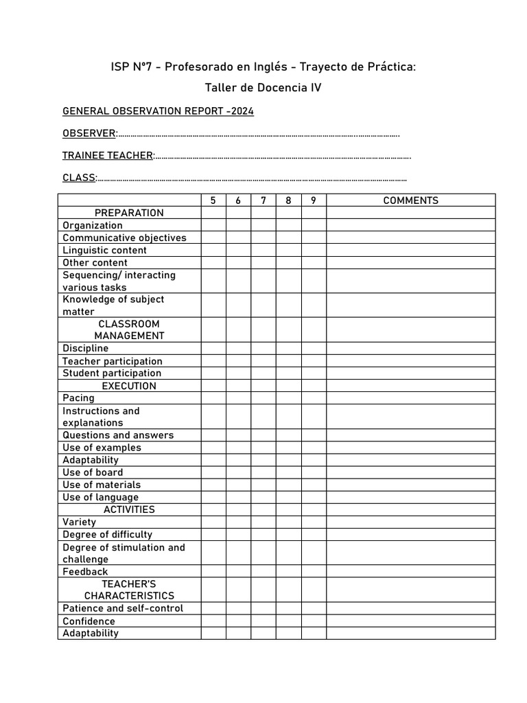 Teaching Practice Report | PDF