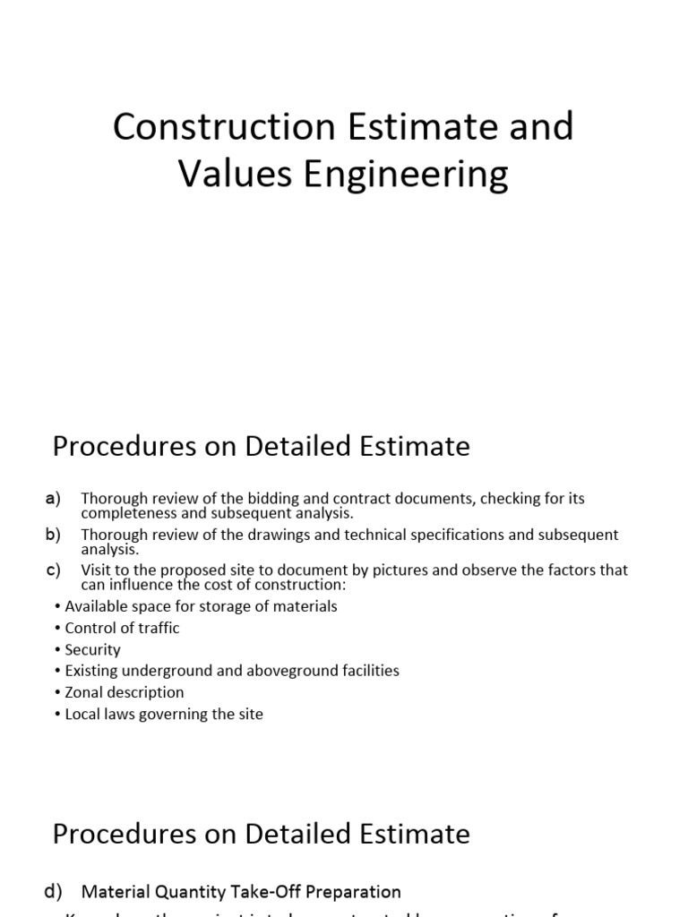 Construction Estimate | PDF | Risk | Business