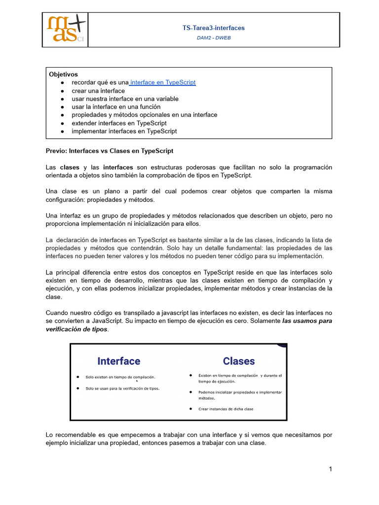 TS-Tarea3-interfaces en TypeScript | PDF | Objeto (informática) | Clase ...