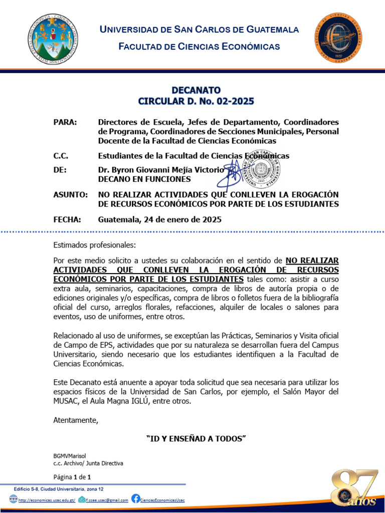 Circular 002-2025 | PDF