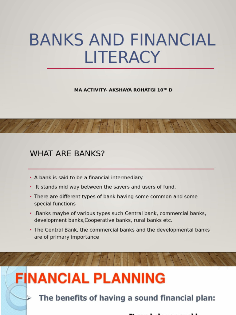 Banks and Financial Literacy: Ma Activity-Akshaya Rohatgi 10 D | PDF