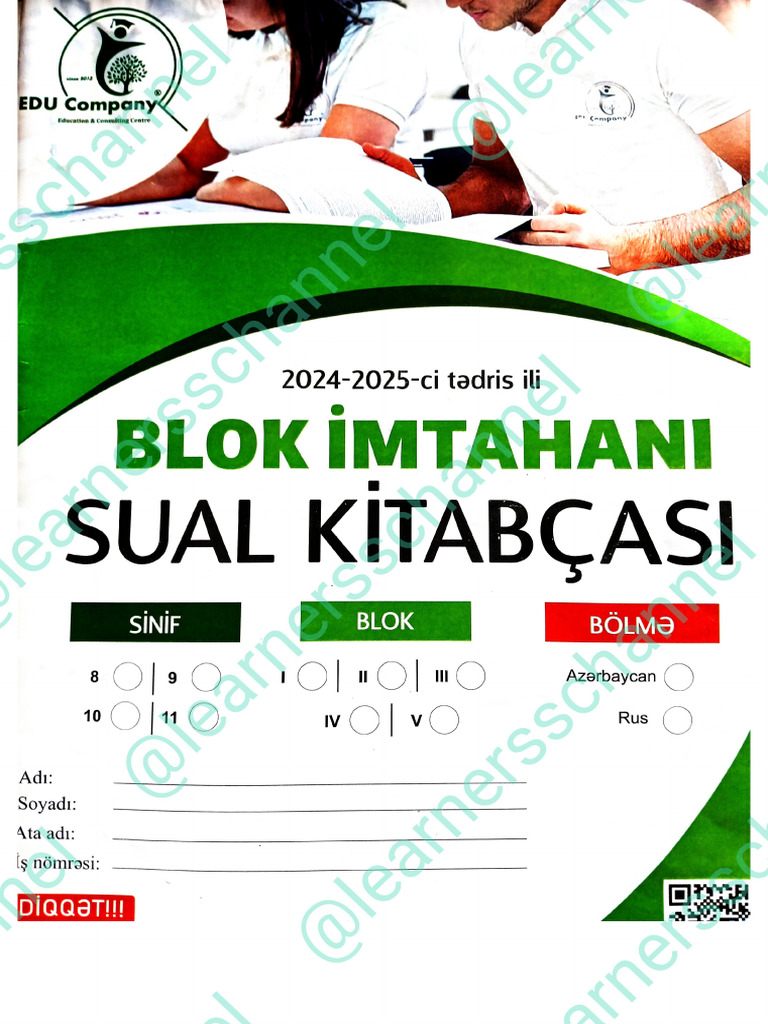 X Sinif IV Qrup Blok. Edu Company | PDF