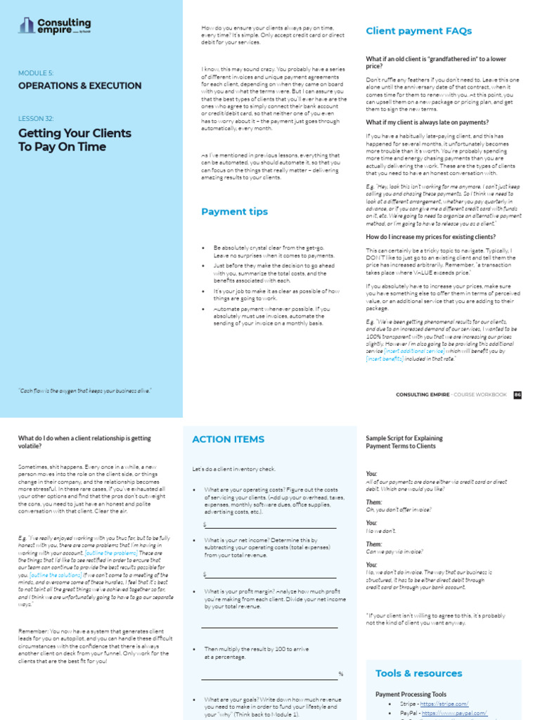 05-Workbook Consulting-Empire Foundr Mod5 Lesson32-V2 | PDF | Payments | Credit Card