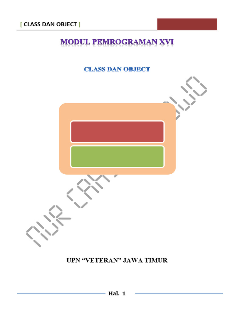 MODUL 16 CLASS DAN OBJECT-Copy | PDF