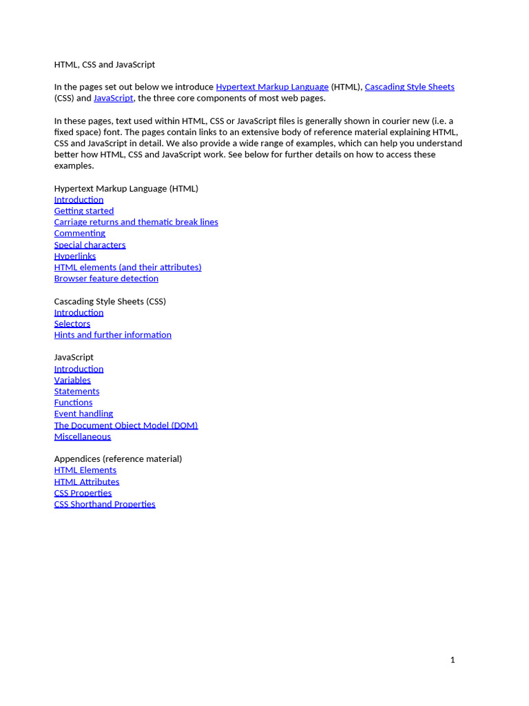 HTML, CSS, and JavaScript Guide | PDF | Html | Html Element