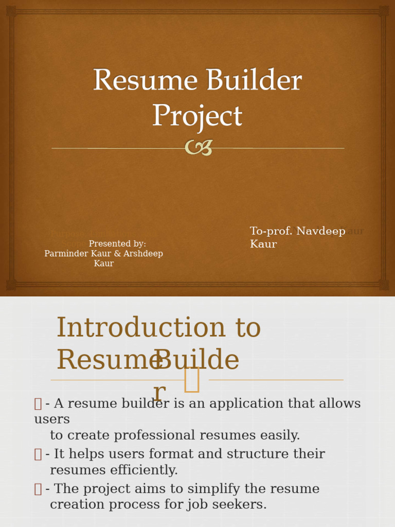 Resume Builder Project | PDF
