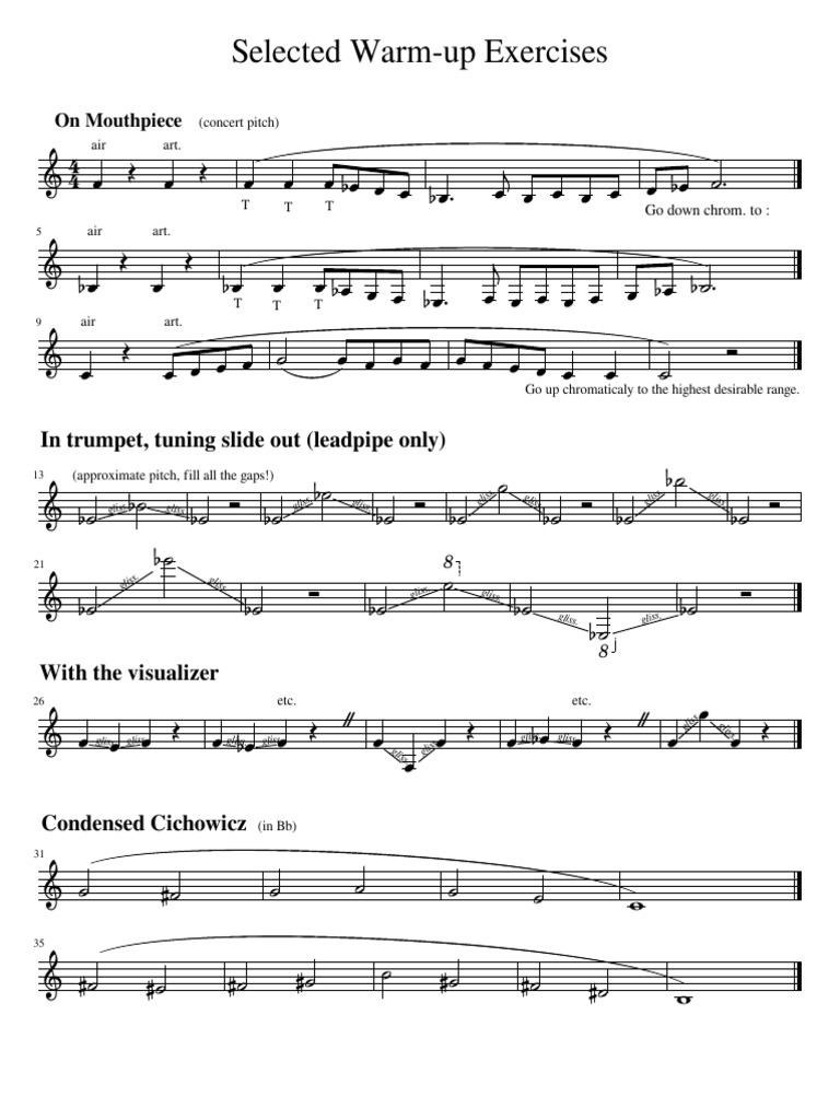 Selected-Warm-Up-Exercises | PDF | Music Technology | Musical Instruments