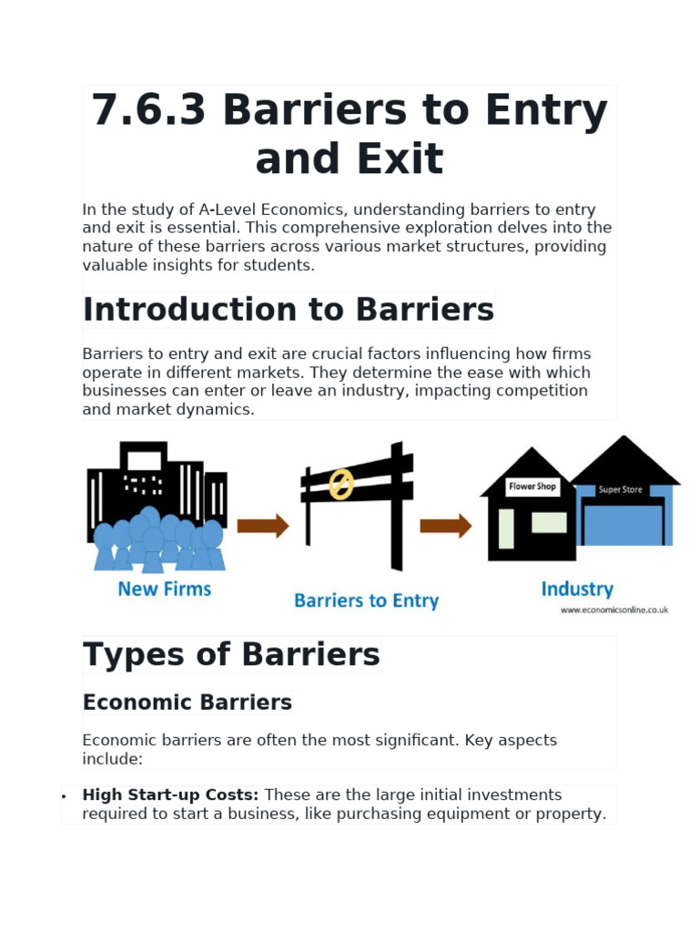Barriers to Entry in Market Structures | PDF | Monopoly | Perfect ...