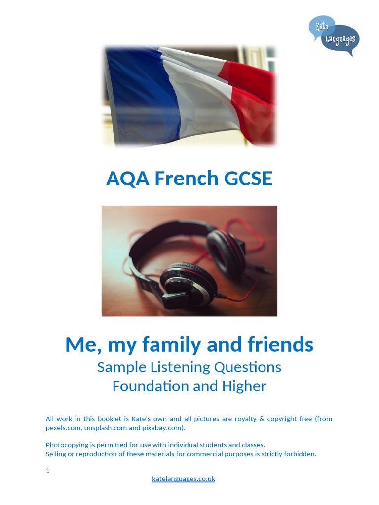 AQA French GCSE Listening | PDF