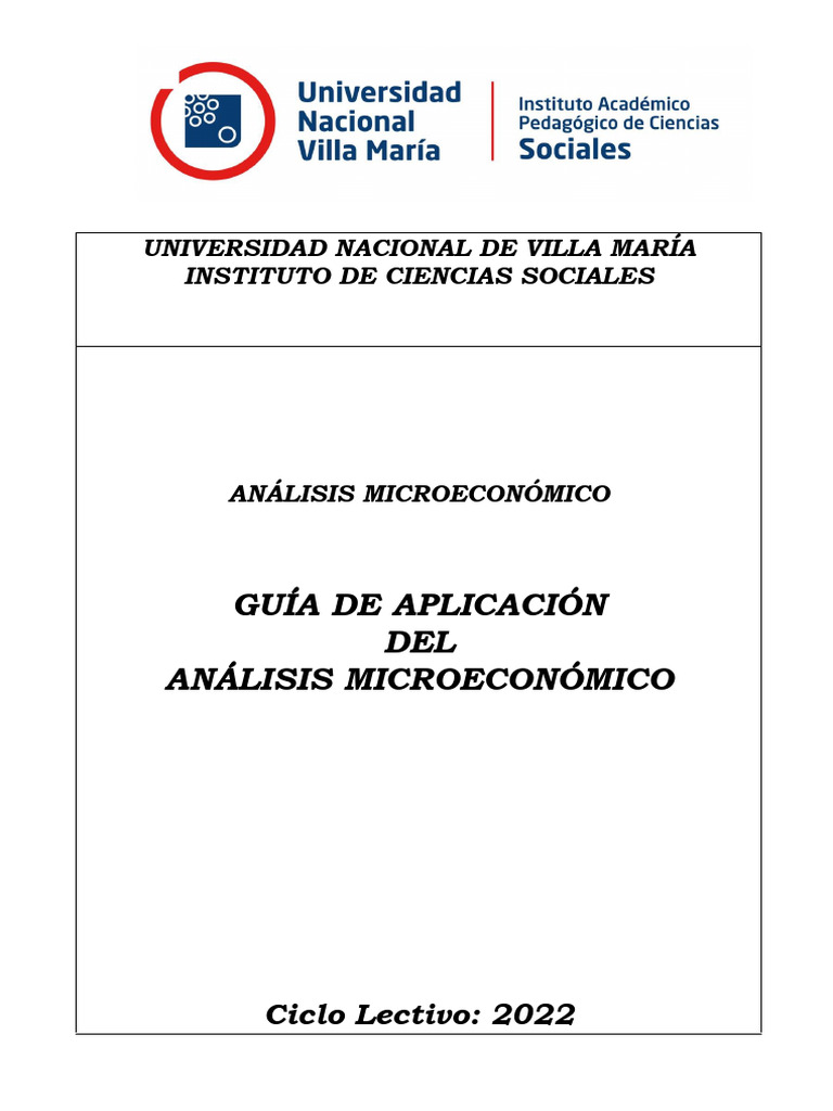 1 A Microecon - Guía de Aplicación 2022 | PDF | Oferta y demanda | Elasticidad (economía)