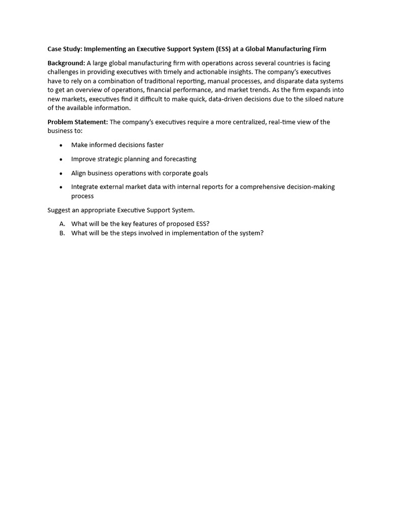 ESS Case Study | PDF