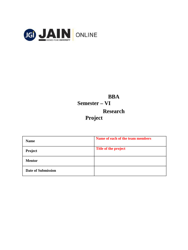 BBA Research Project Guidelines 2023 | PDF | Methodology | Data Analysis