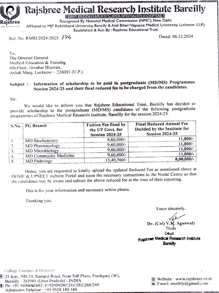 Rajshree Fees Structure 2024 | PDF