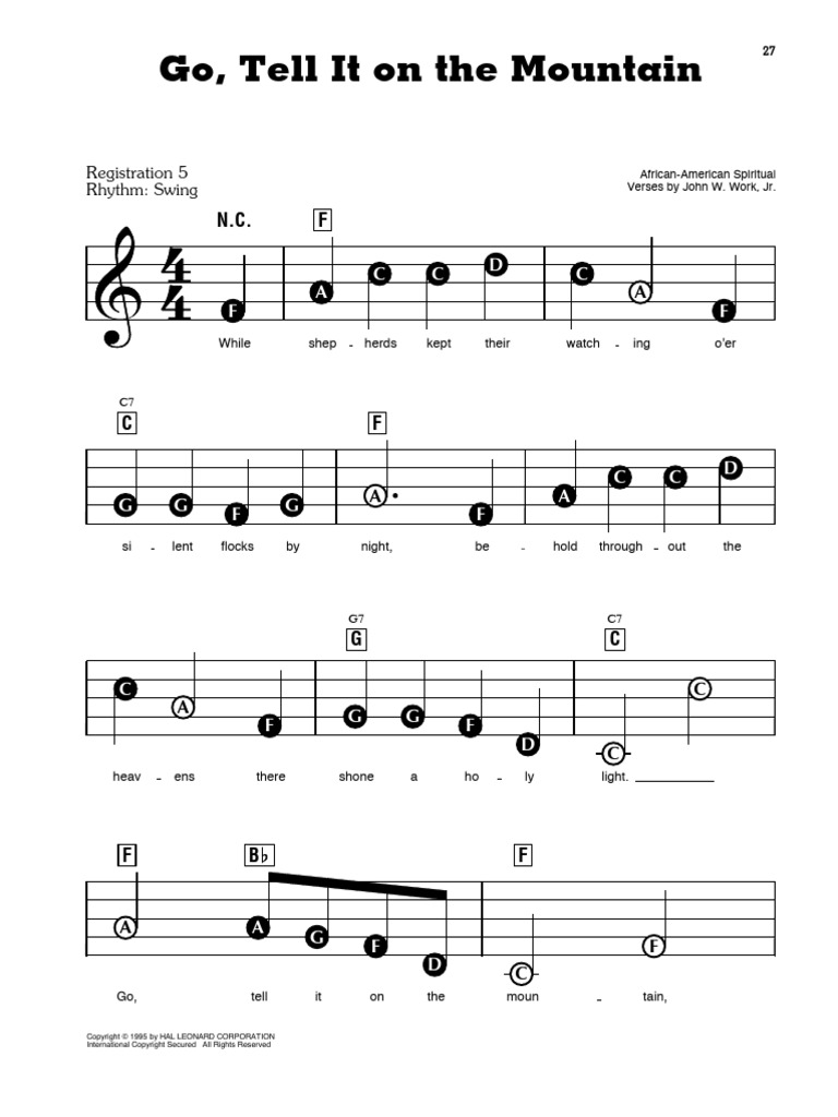 Go Tell It on the Mountain Sheet Music | PDF