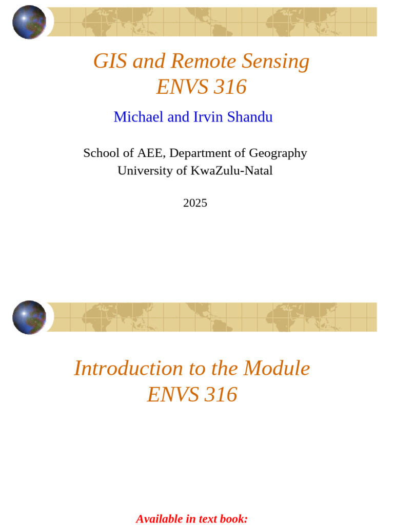 GIS & Remote Sensing Course Guide | PDF | Geographic Information System ...