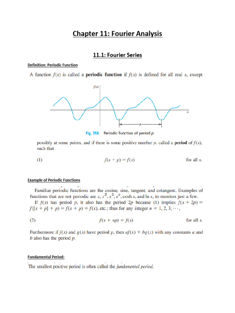 Chapter 11 - Fourier Analysis | PDF