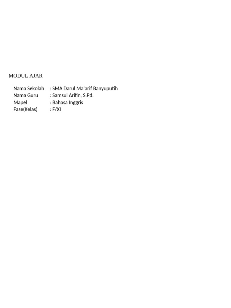 Modul Ajar 11 Inggris | PDF | Communication