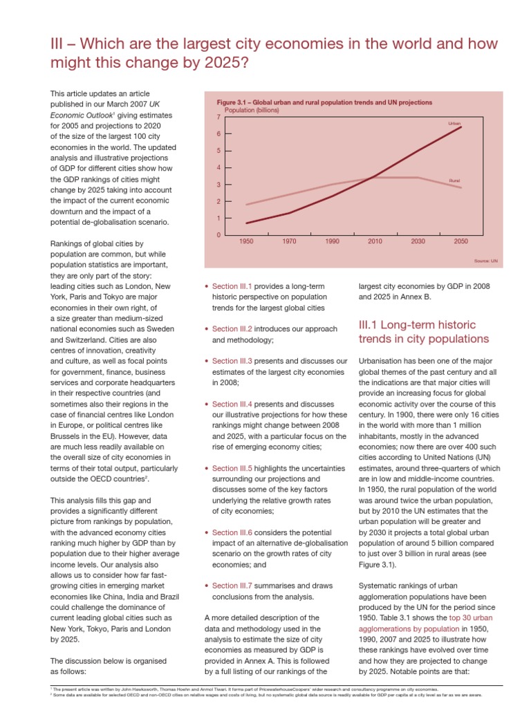 Global City GDP Rankings 2008-2025 | PDF | Finance & Money Management