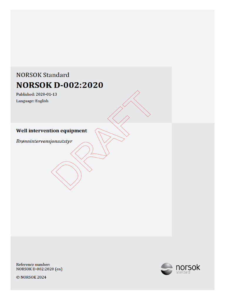 Norsok ST D002 Well Intervention Equipment | PDF