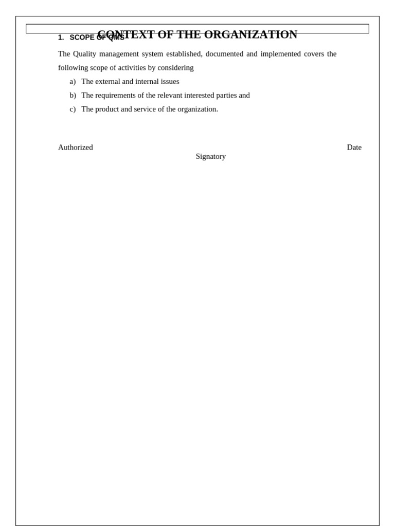 ISO 9001 - 02 Context of The Organization | PDF | Quality Management ...