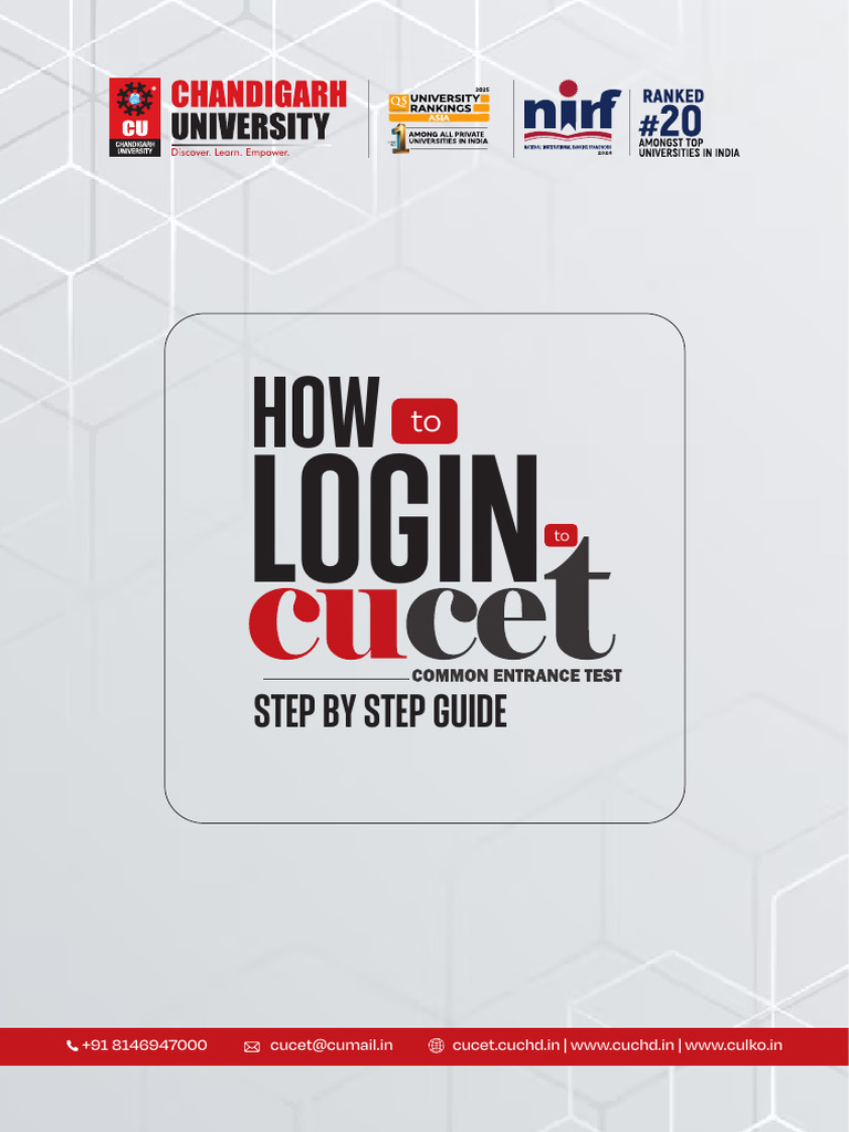 CU CET 2025 Login Guide | PDF