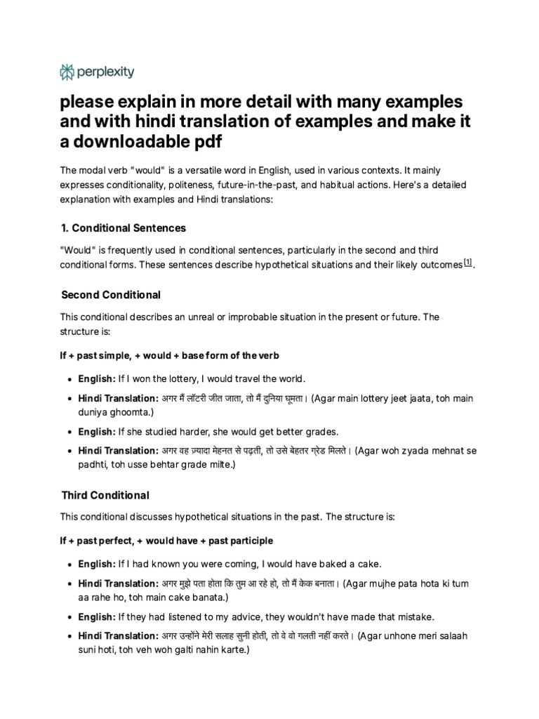 Please Explain Modals in More Detail With Many Examples | PDF ...