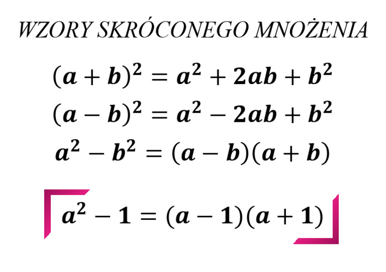 Wzory Skróconego Mnożenia | PDF