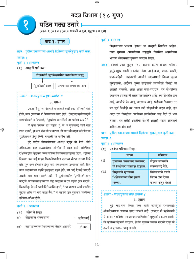 9.1 Marathi Aksharbharti MLQA PDF For Full Book (MSE008) | PDF