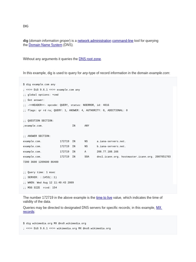 Domain Information Groper: Network Administration Command-Line Domain ...
