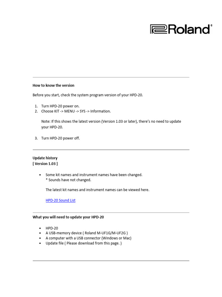 HPD-20 System Update Procedure | PDF | Computer File | Usb