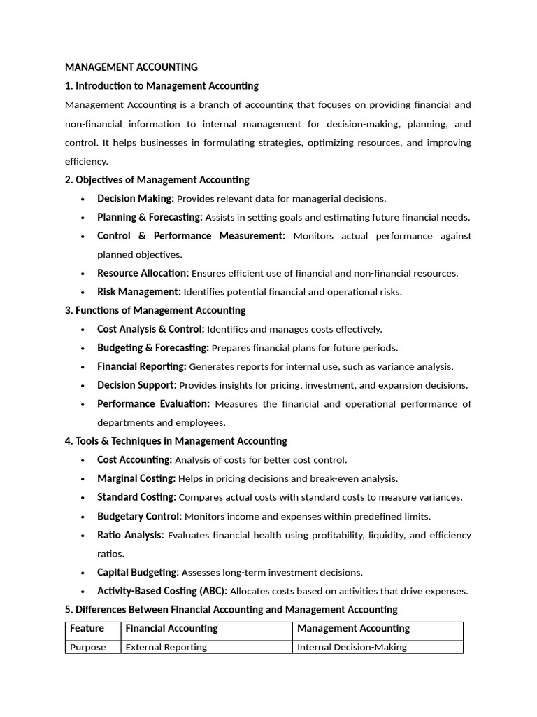 Management Accounting 1 | PDF | Management Accounting | Cost Accounting