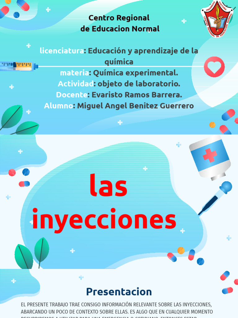 Inyecciones EVARO | PDF | Inyección (medicina) | Drogas