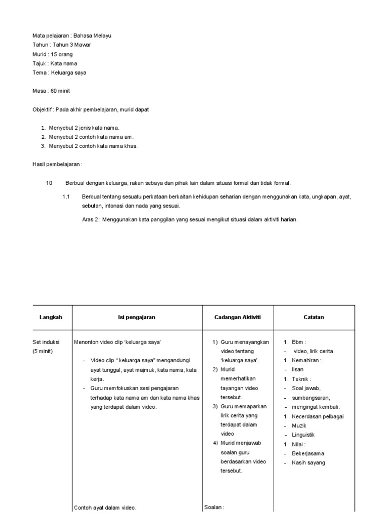 SDP - RPH Kata Nama | PDF