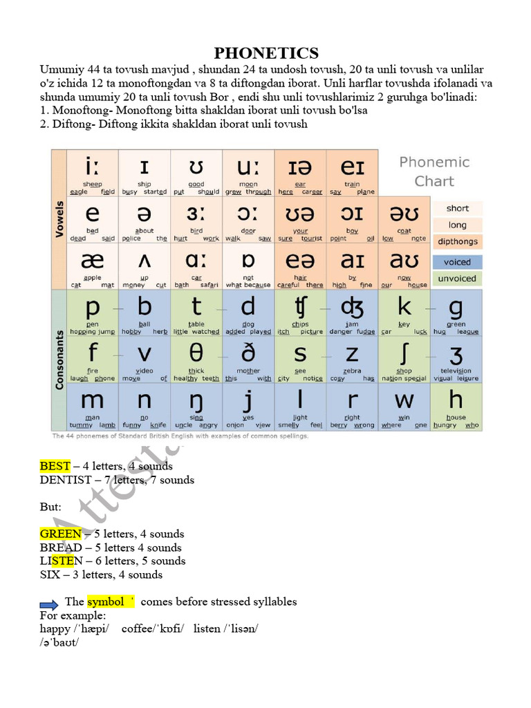 PHONETICS | PDF | Stress (Linguistics) | Linguistics