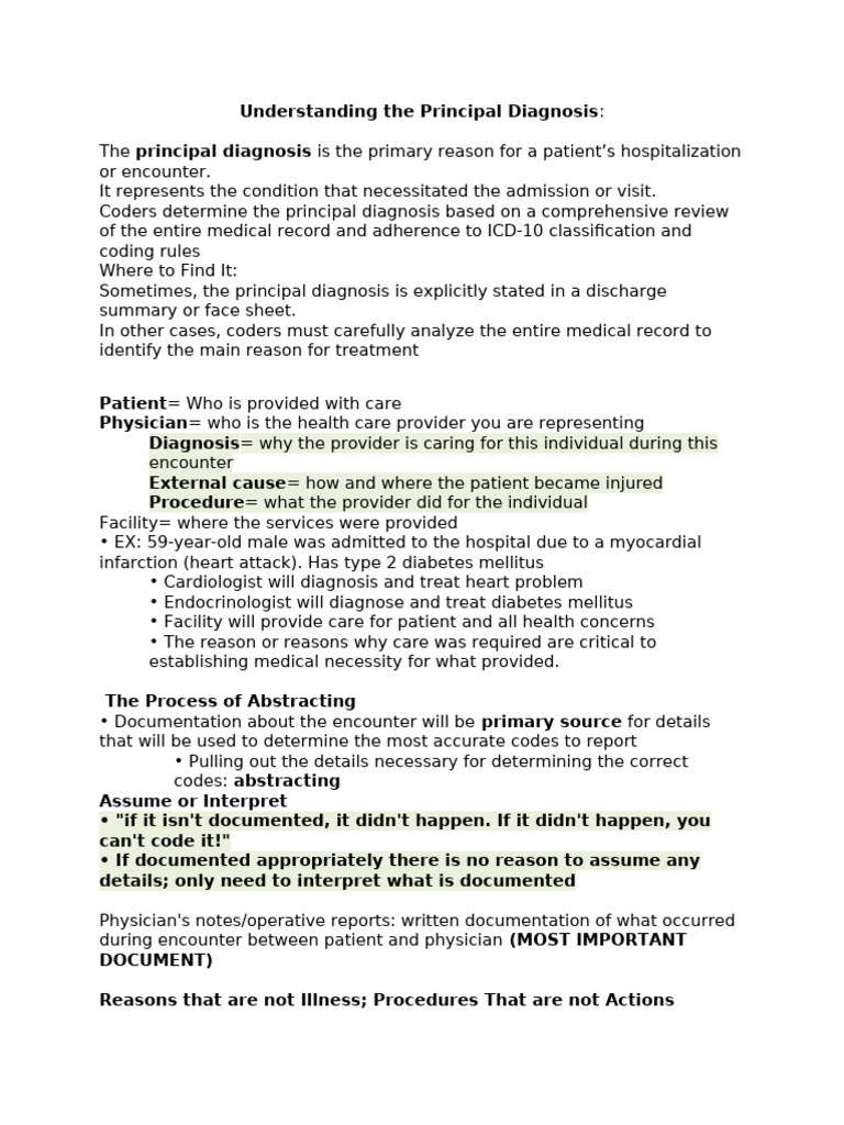Principal Diagnosis and Coding Guide | PDF | Medical Diagnosis | Pneumonia