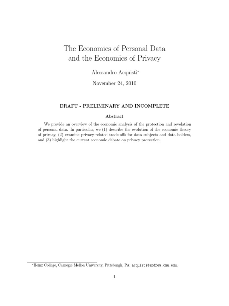 Data Privacy | PDF | Privacy | Externality