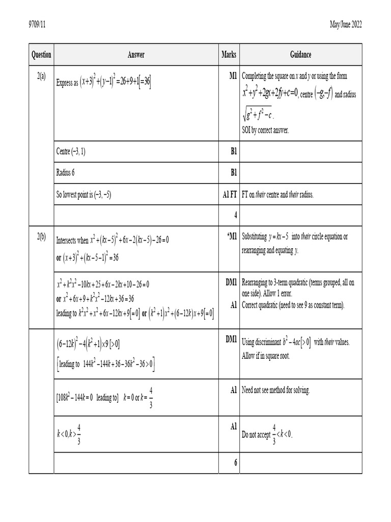 Cordinate Geometry Answers | PDF | Quadratic Equation | Gradient