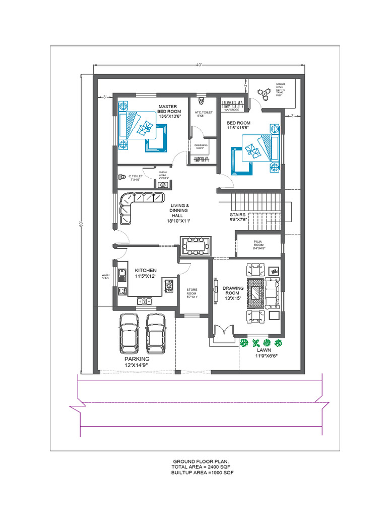 Sao Sir Ground Floor Plan - 105805 | PDF