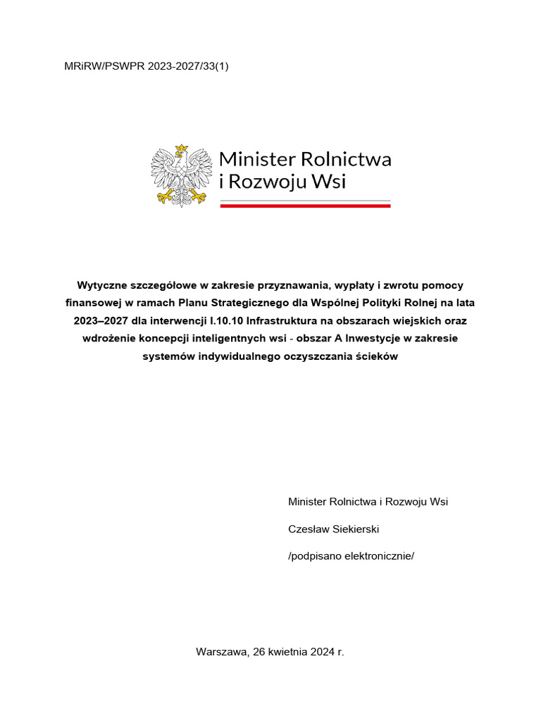 Wytyczne I1010 - Podpisane | PDF