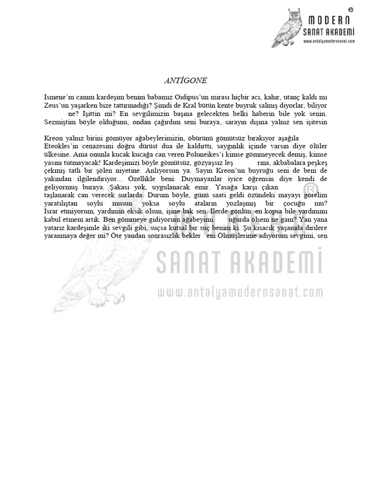 Antigone Sophokles Antigone | PDF