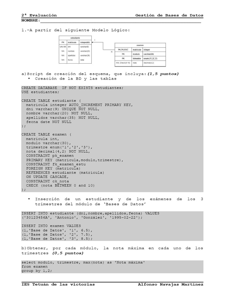 2 EvaluaciónASIR (SOLUCIÓN) | PDF | Datos | SQL