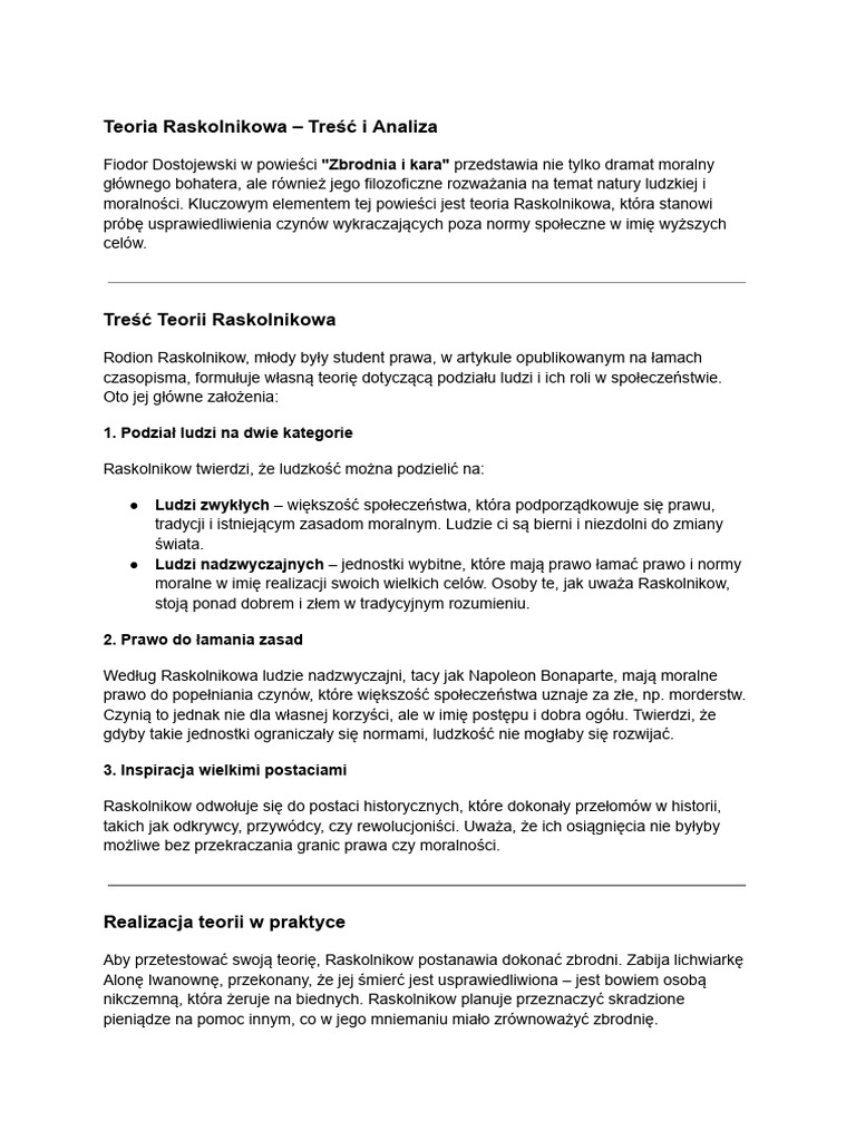 Teoria Raskolnikowa | PDF