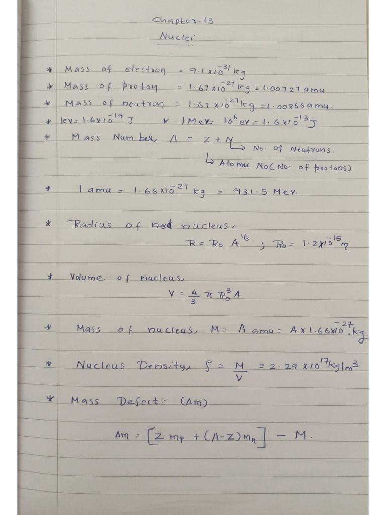 Chapter 13 Nuclei Equations | PDF