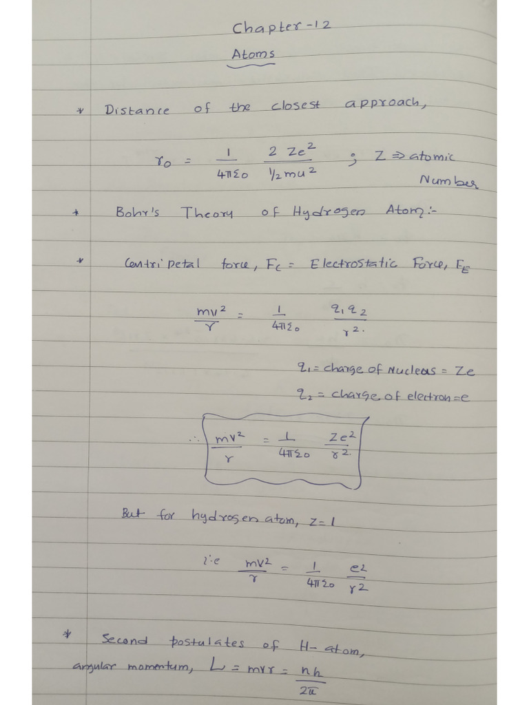 Chapter 12 Atom Equations | PDF