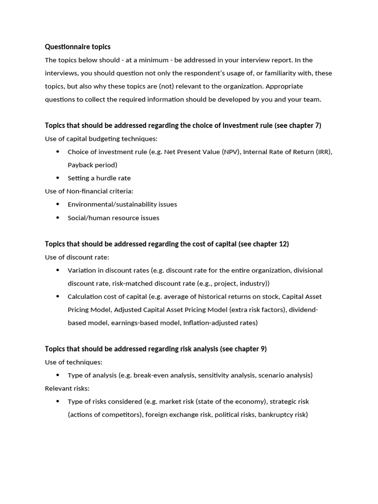 Questionnaire instructions | PDF