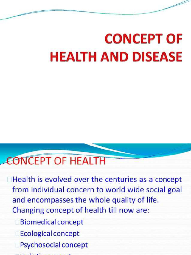Concept of Health and Disease | PDF
