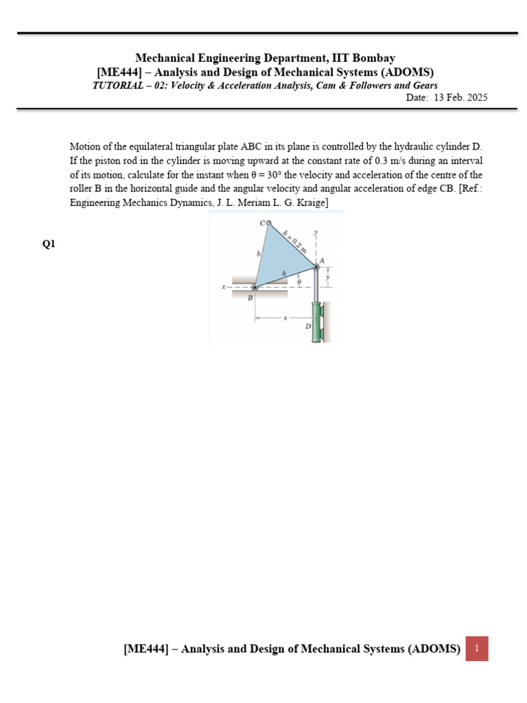 Tutorial2Solution | PDF | Acceleration | Gear