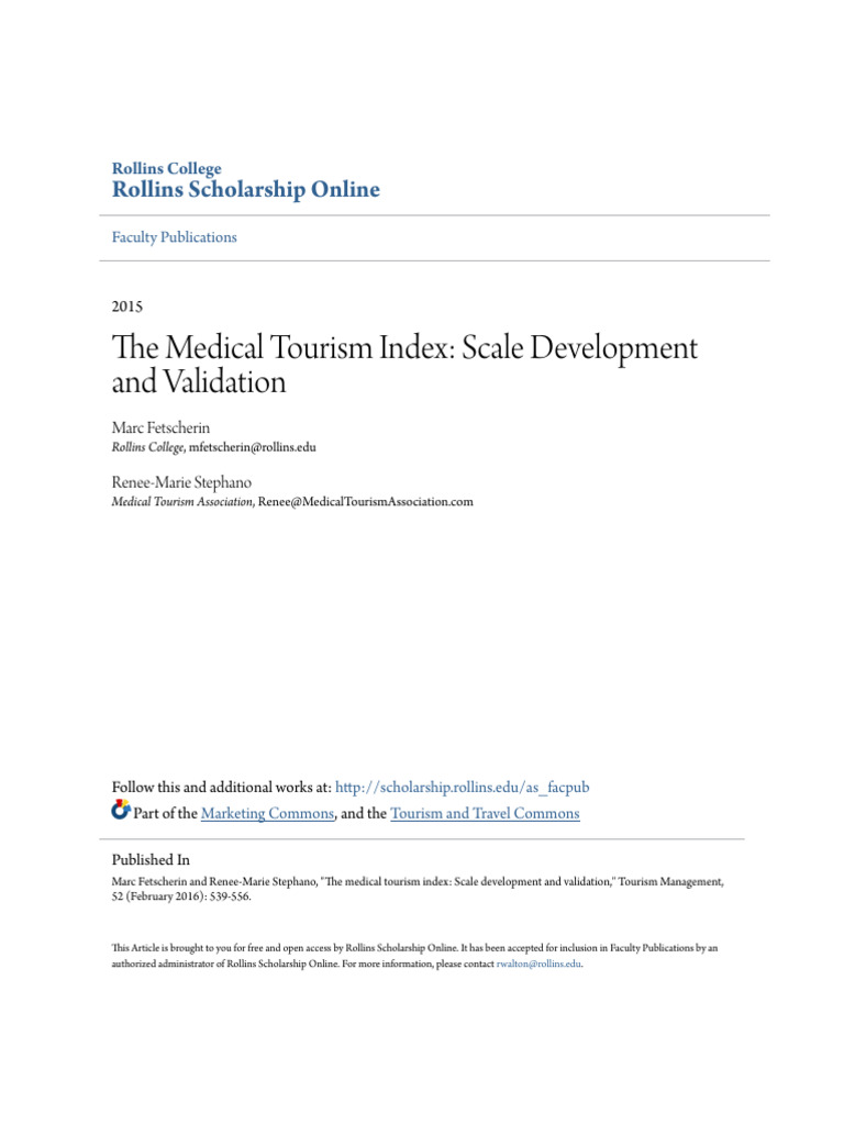 The Medical Tourism Index_ Scale Development and Validation | PDF ...