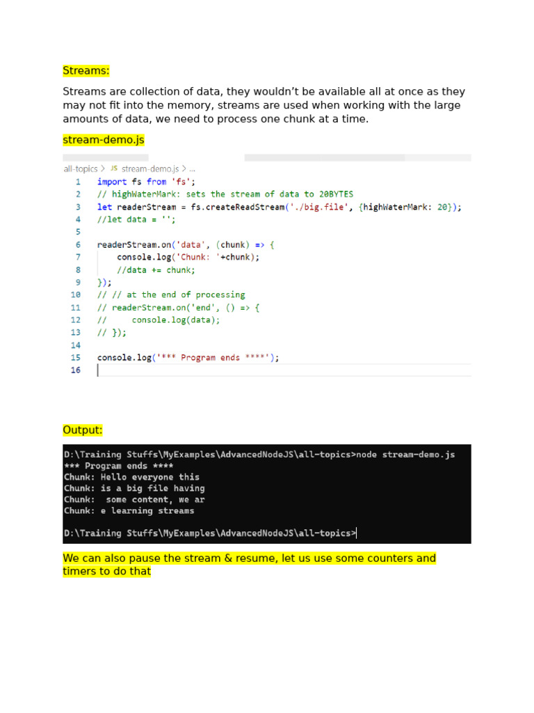 Streams and Buffers | PDF